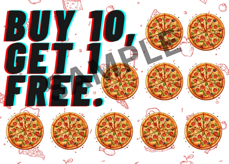 Restaurant Stamp Card | Restaurant Coffee Shop Hamburger Pizza ...