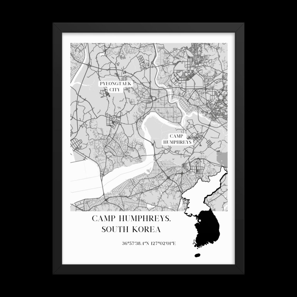 Camp Humphreys Map Print | US Army Camp Humphreys | Home Decor | Army ...