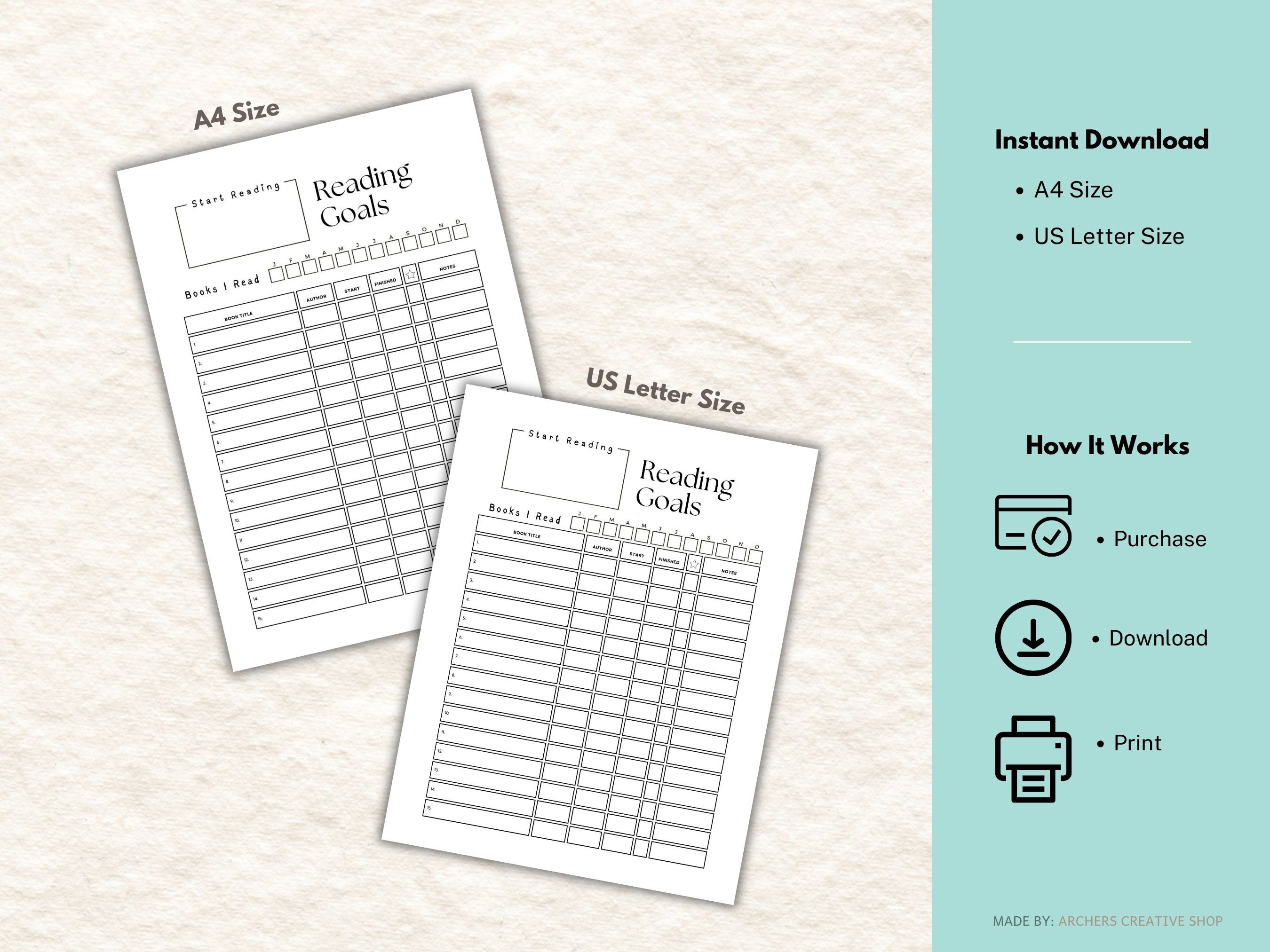 Reading Goals, My Reading Log, Reading Log Printable, Reading Tracker ...