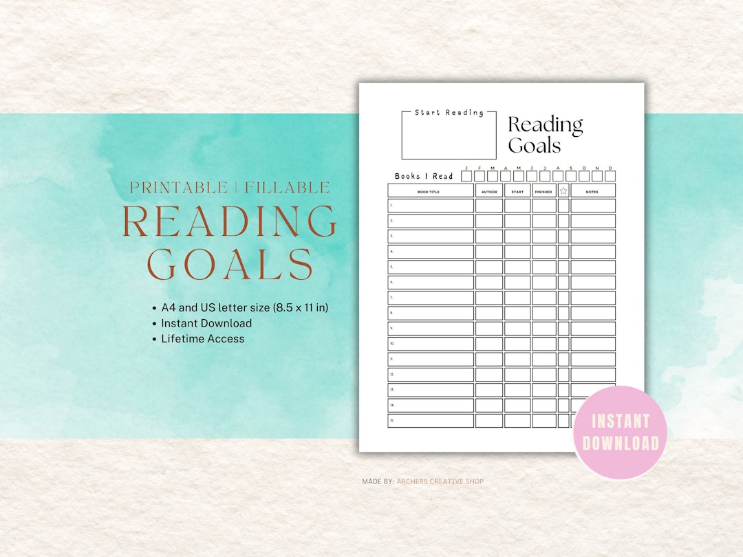 Reading Goals, My Reading Log, Reading Log Printable, Reading Tracker ...