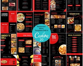 Food Menu Template,trendy Menu, Restaurant Food Menu, Canva Editable ...
