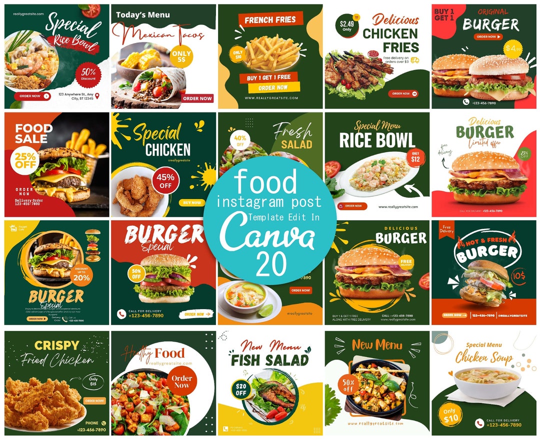 Foodie Instagram Posts| Social Media Post Template |foodie Blogger ...