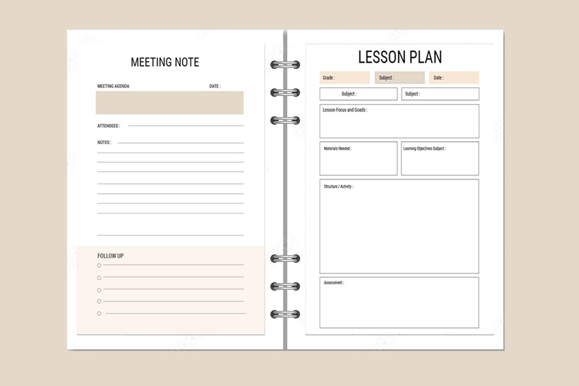 Printable Teacher Planner Digital Planner Pages Lesson - Etsy