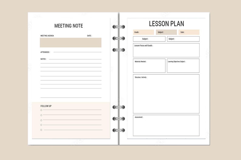 Printable Teacher Planner | Digital Planner Pages | Lesson Planner ...