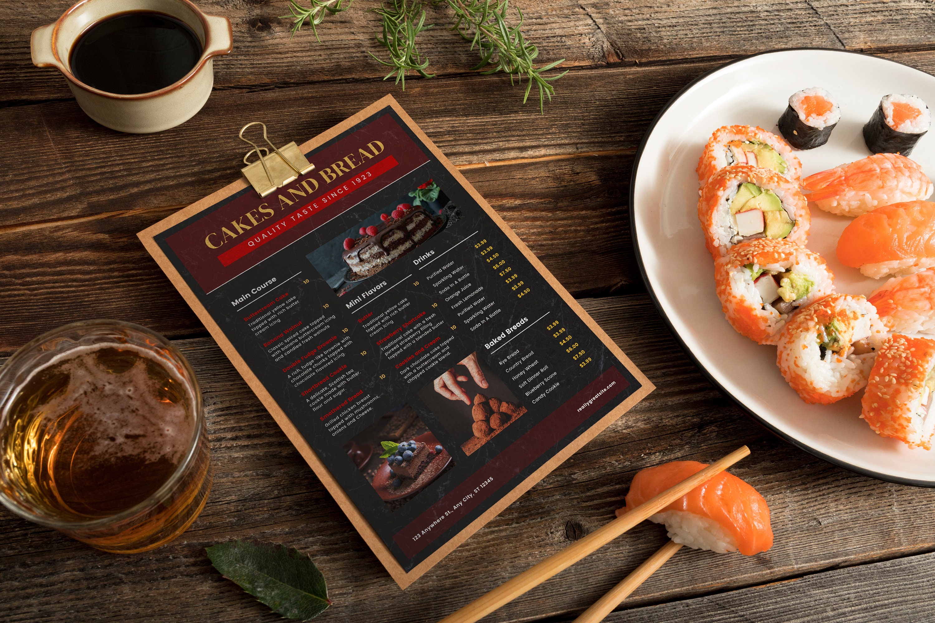 Editable Restaurant Food Menu - Elegant Restaurant Menu - Simple Menu ...