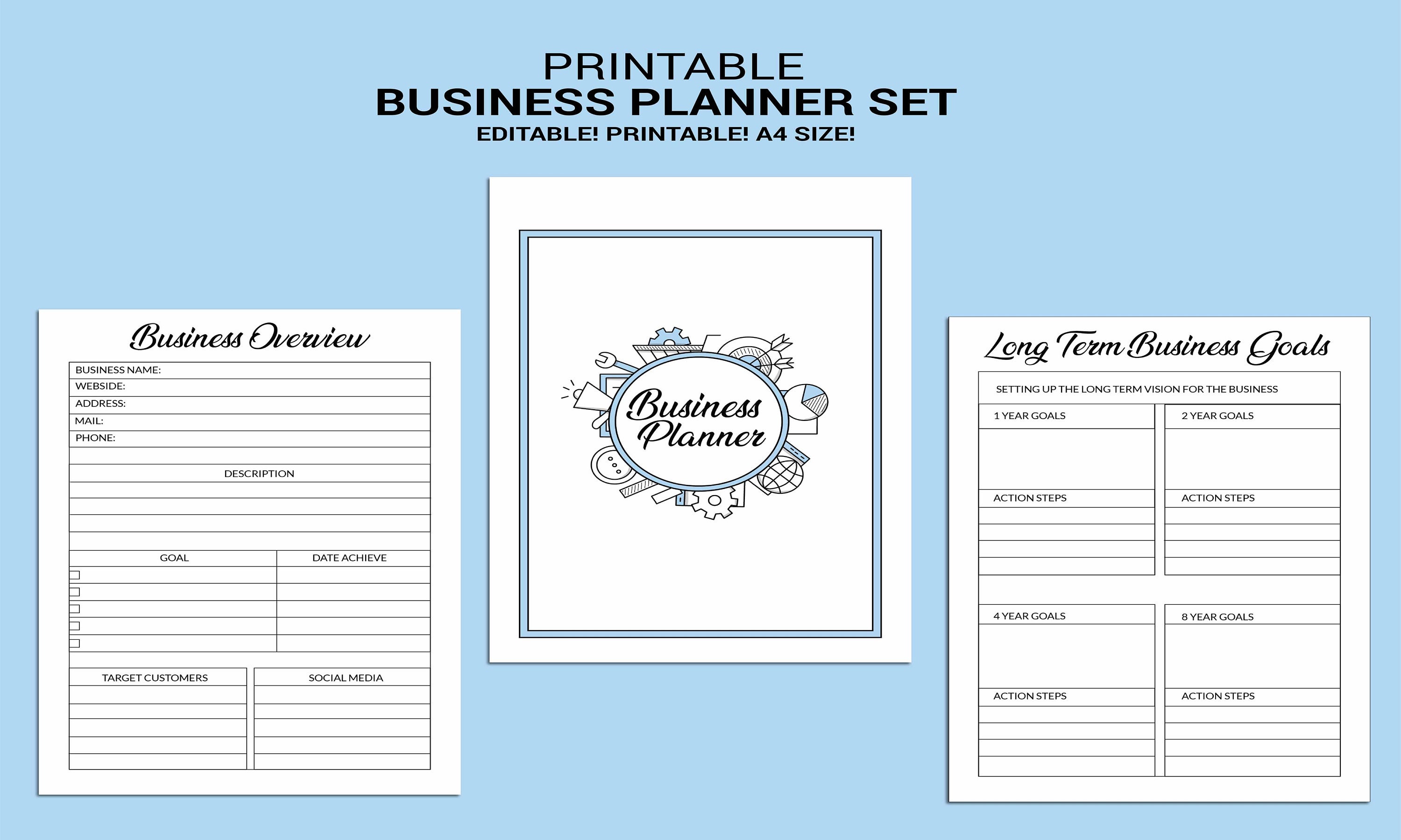 Business Organizer, Business Planner Printable, Small Business Plan ...