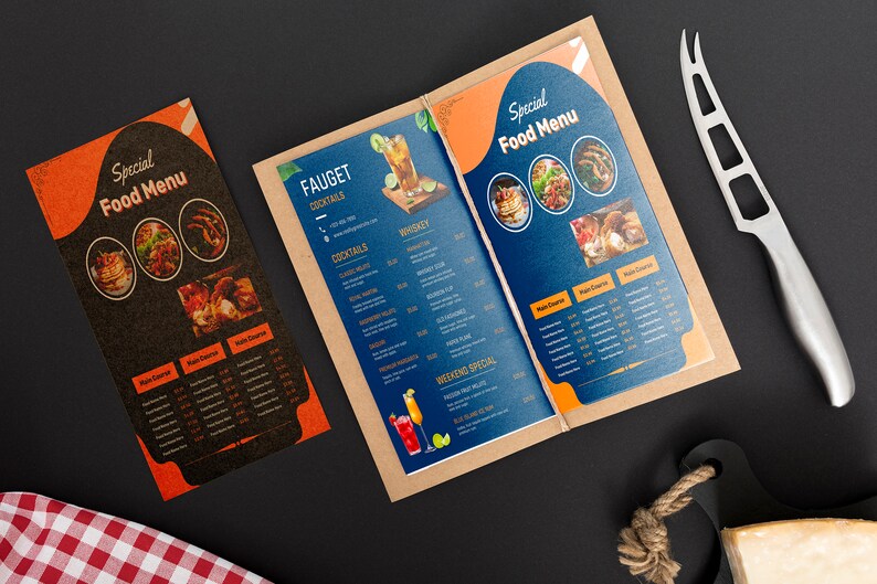 Canva Editable Restaurant Menu,menu Flyer Template, Menu Design, Food ...