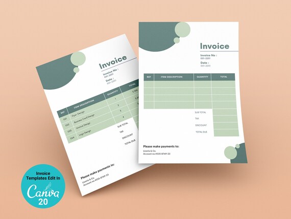 Custom Invoice Template Printable Invoice Invoice Form | Etsy