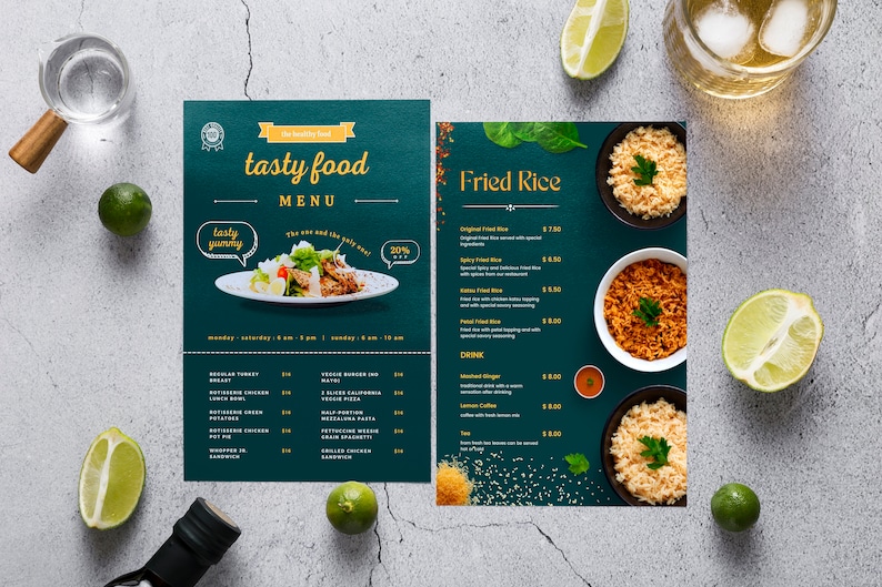 Simple Modern Menu Template - Cocktail Menu, Food Menu, Cafe Menu ...