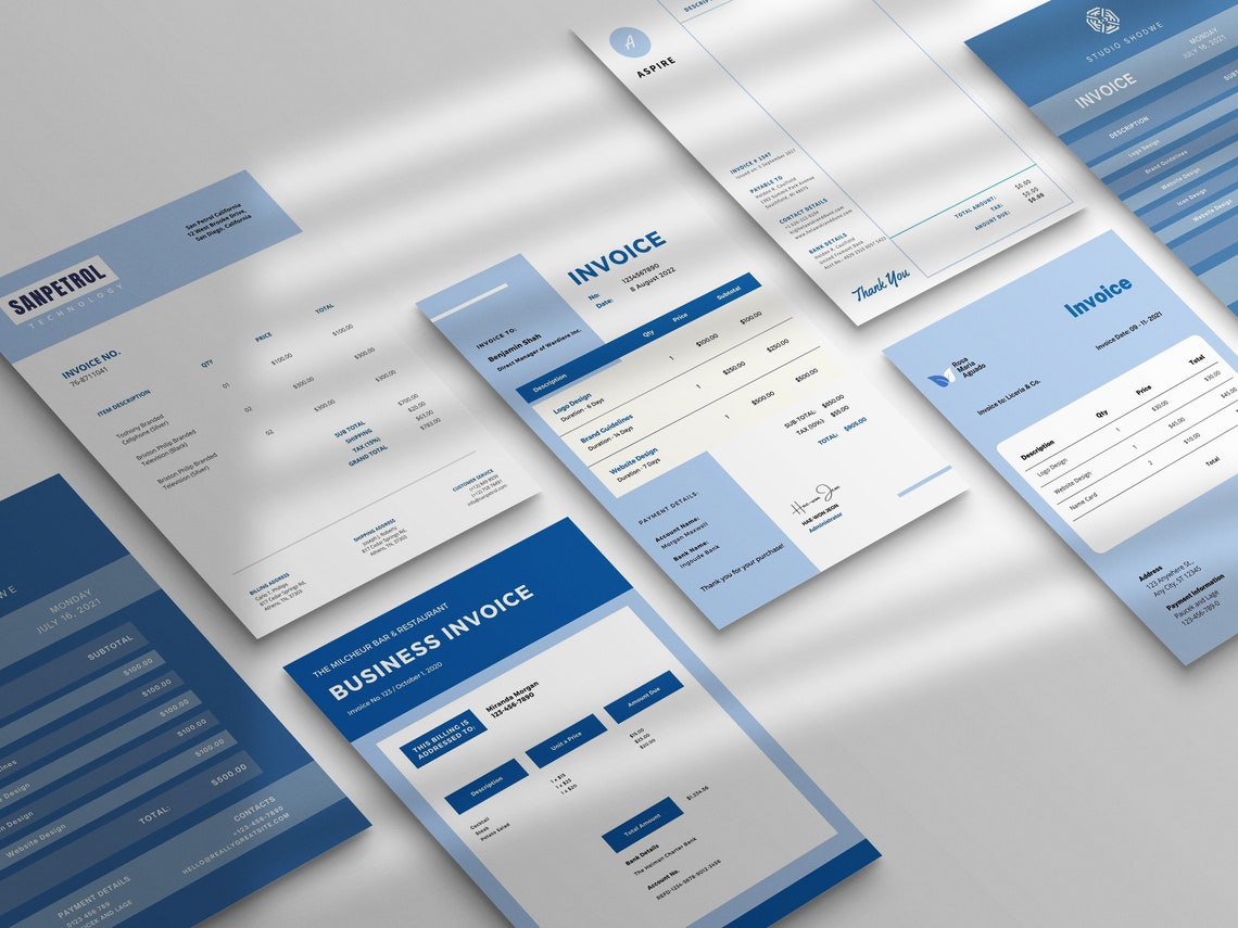 Digital Invoice Template Printable Invoice Custom Order - Etsy