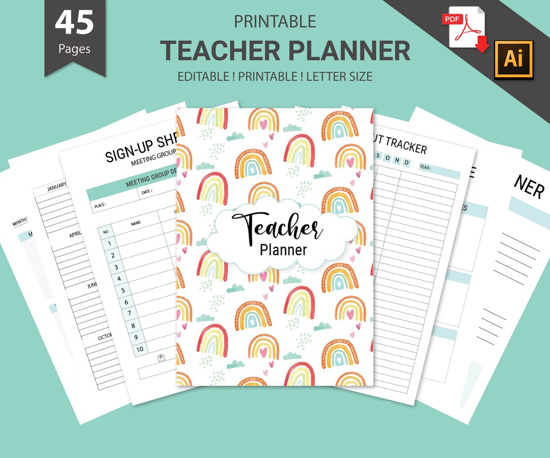 Teacher Planner Printable,lesson Planner,teacher Journal,academic ...