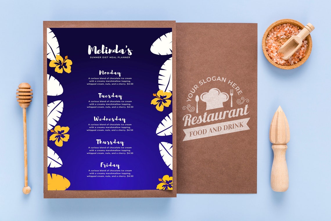 Food Menu Templates, Printable Restaurant Menu Template, DIY Bar Menu ...