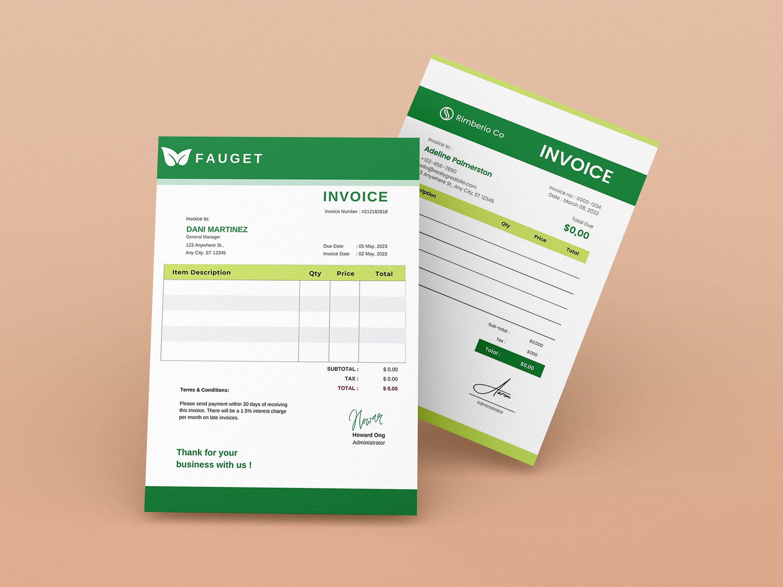 Invoice Template Download,simple Invoice,editable Invoice,digital ...