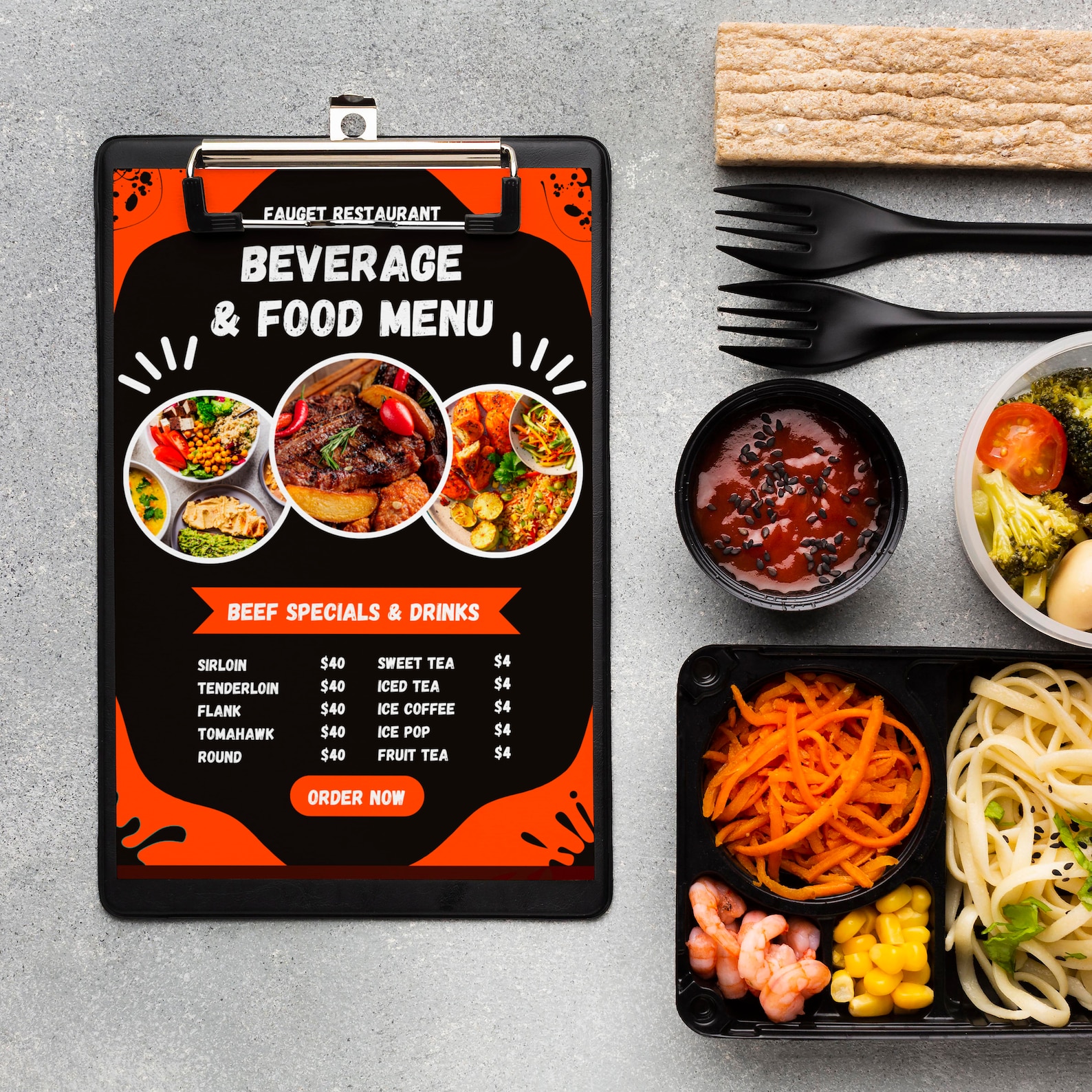 Canva Editable Menu, Digital Restaurant Menu Flyer Template,food Menu ...