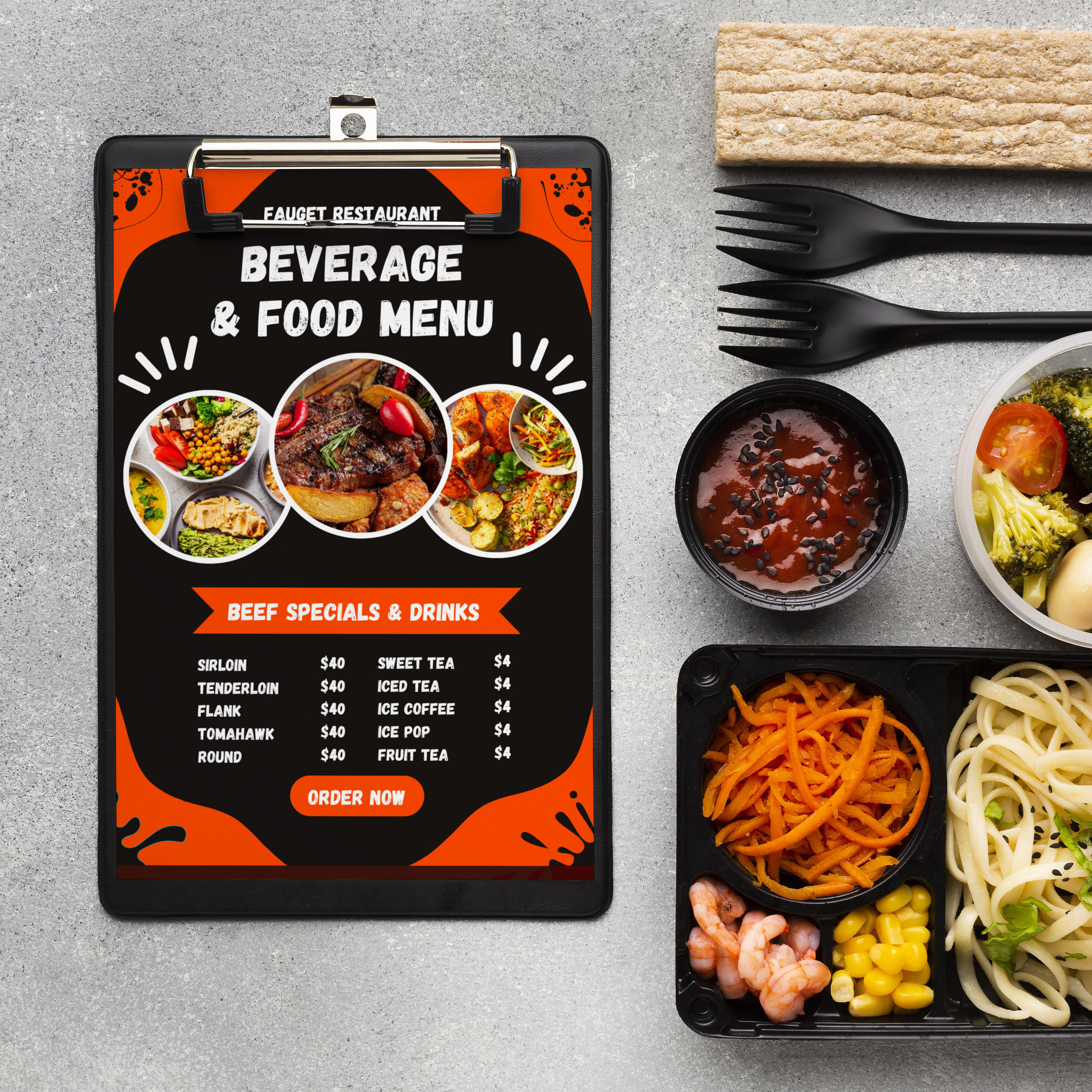 Canva Editable Menu, Digital Restaurant Menu Flyer Template,food Menu ...