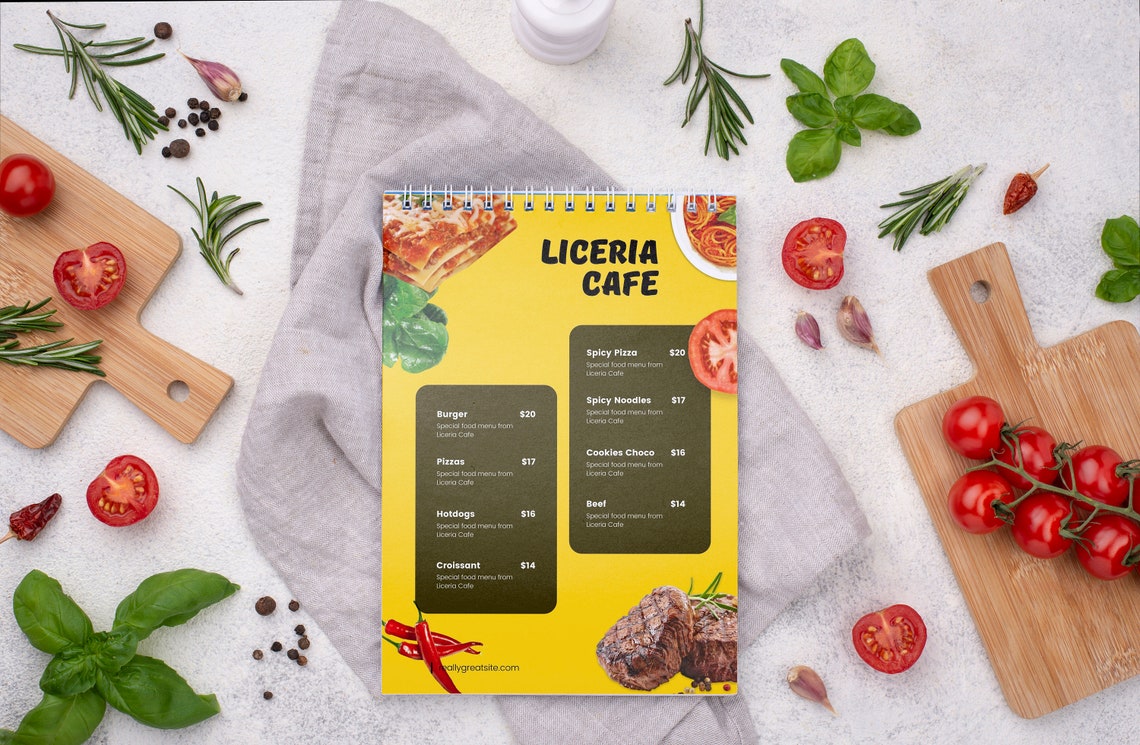 Restaurant Food Menu Editable Template, Simple Food & Drink Menu ...