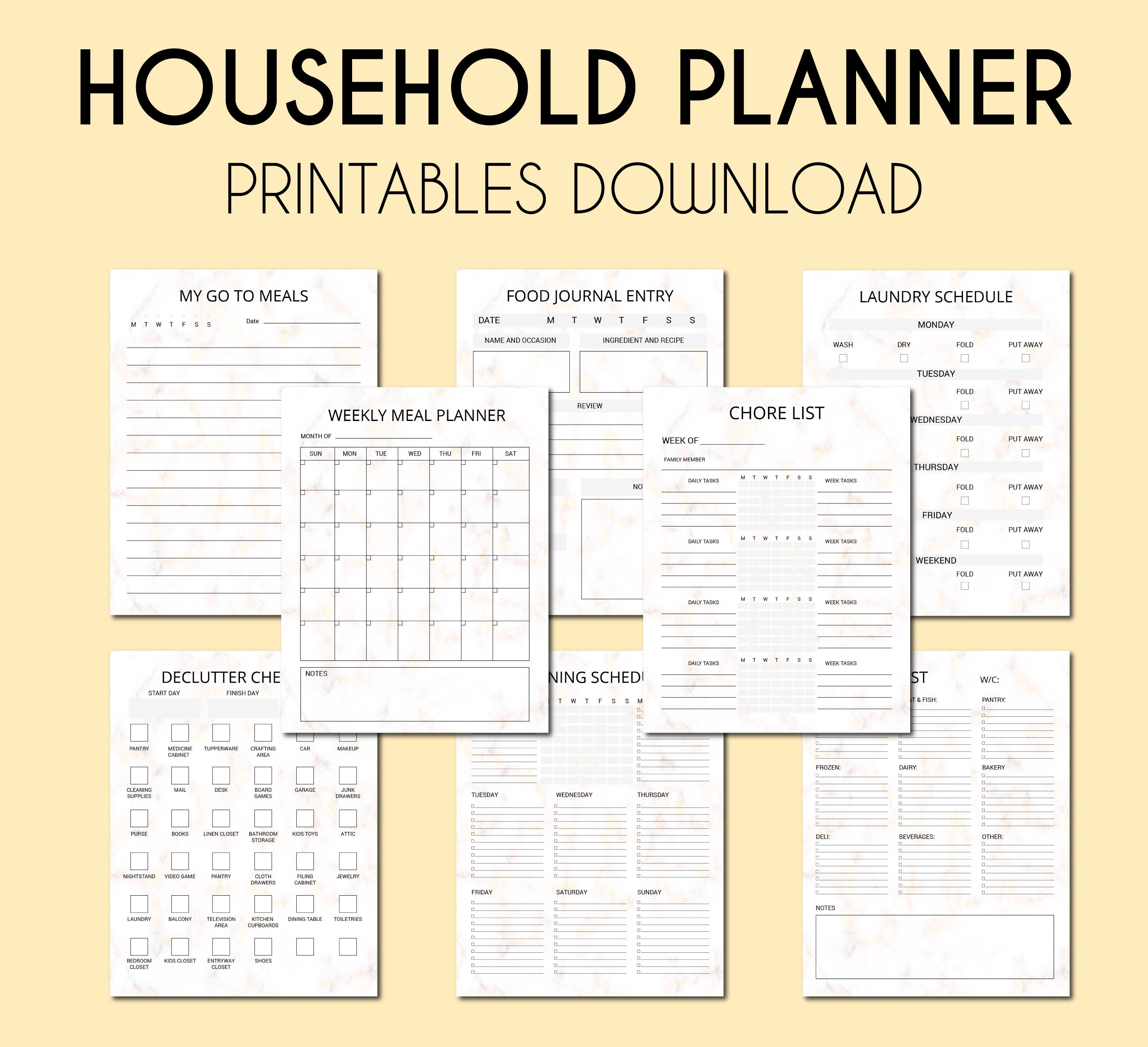Household Planner Printables - Home Management Binder - Printable ...