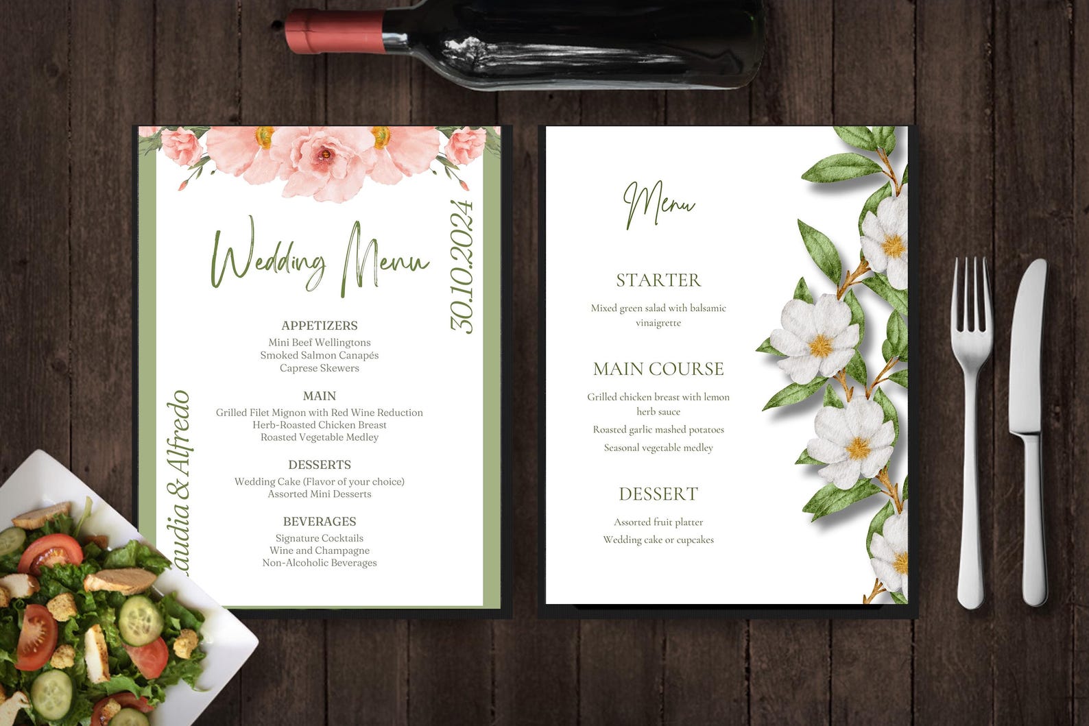 Editable Menu, Restaurant Menu Template, Wedding Menu, A4 Size Menu ...