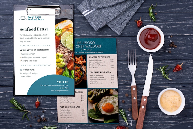 Modern Restaurant Menu Template | Printable Restaurant Menu Template ...