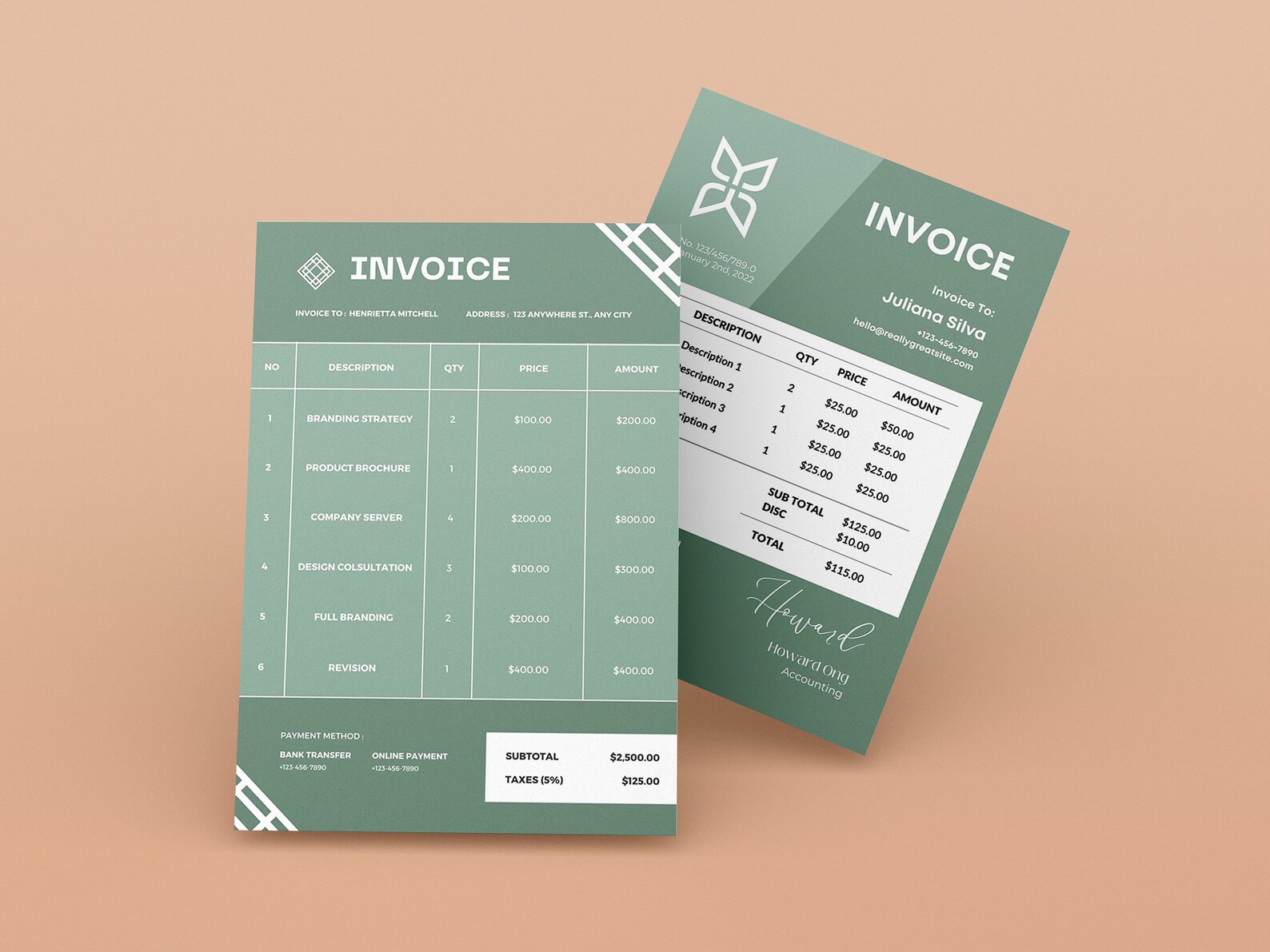 Modern Invoice Template, Invoice Template,printable Small Business ...