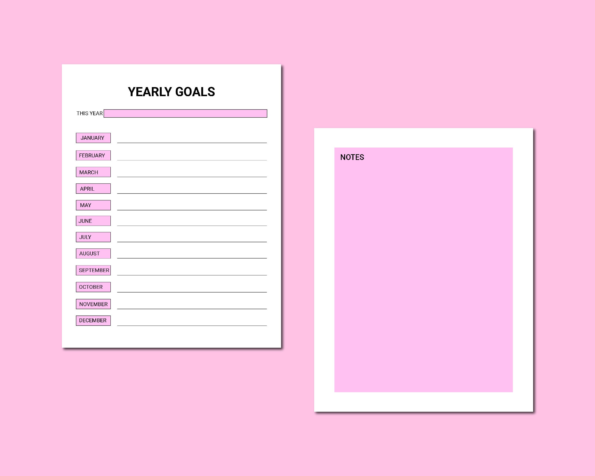 Goal Planner Bundle,editable Goal Planner,monthly Goal Setting,goals ...