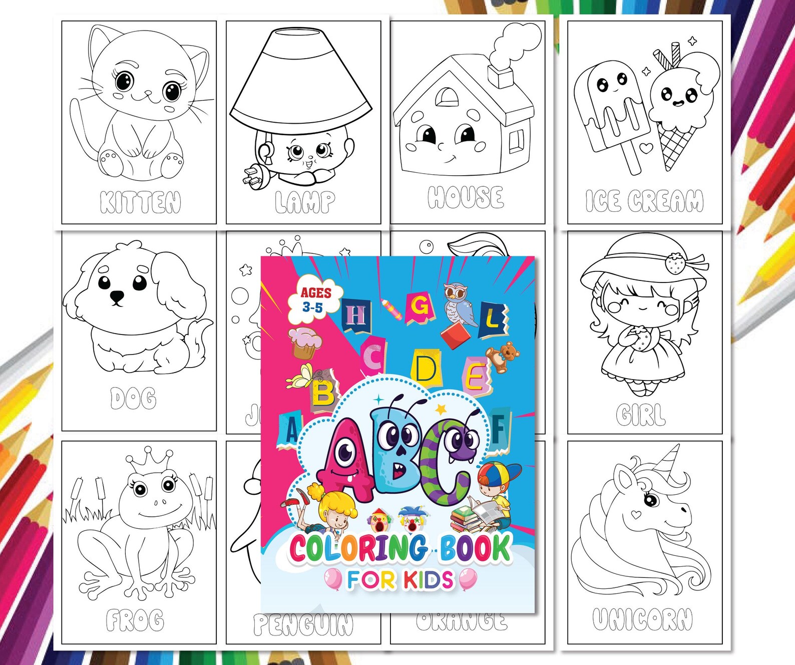 ABC Coloring Book for Kids, Coloring Pages, Alphabet Coloring Page ...