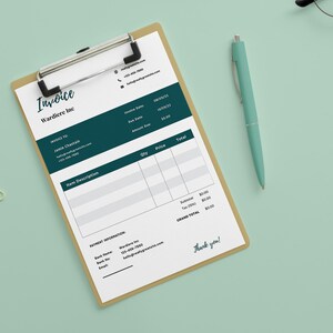 Modern Invoice Template | Editable Invoice | Printable Invoice | Receipt | Digital Invoice ...