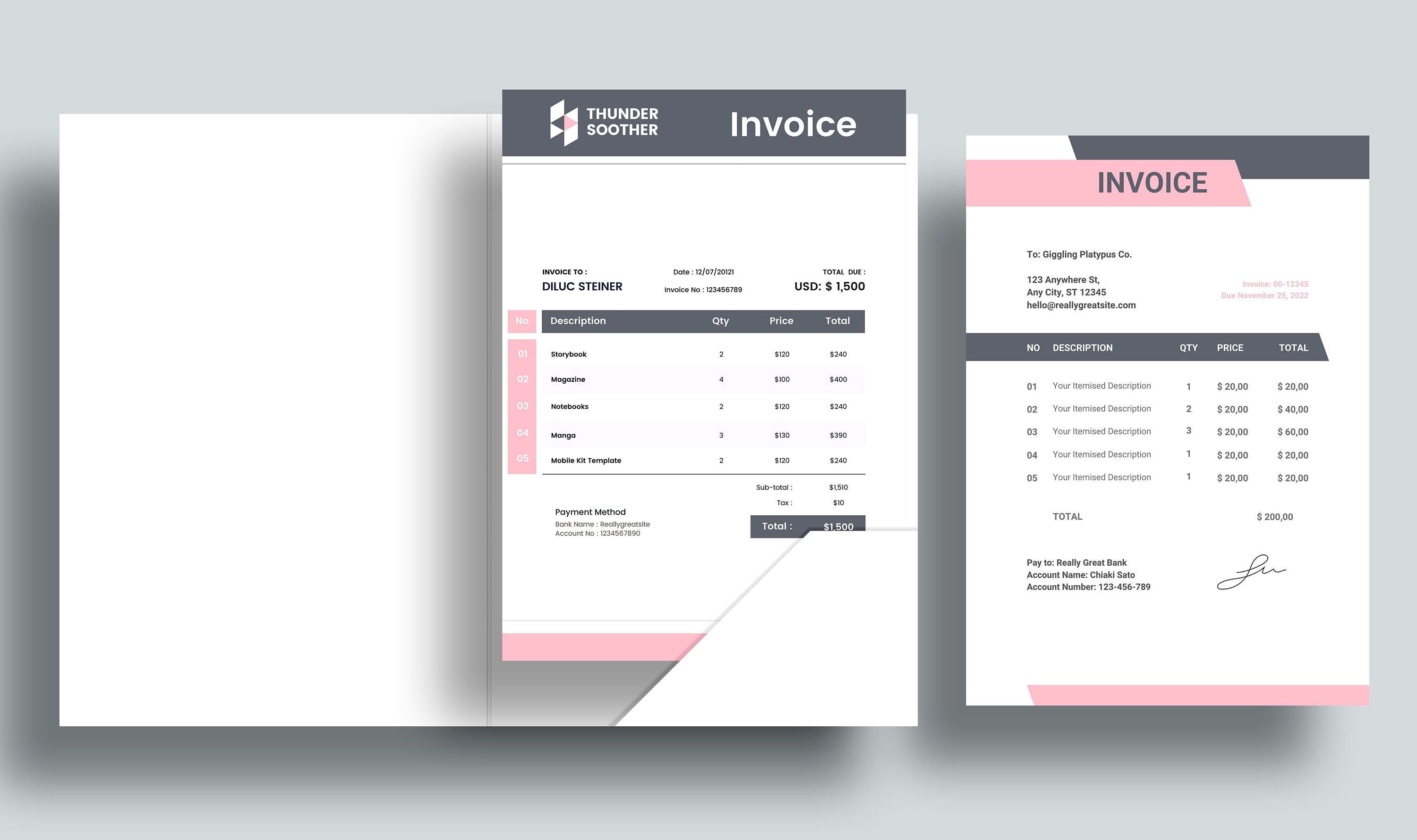Invoice,invoice Template,invoice Printable, Order Form, Invoice , Canva ...