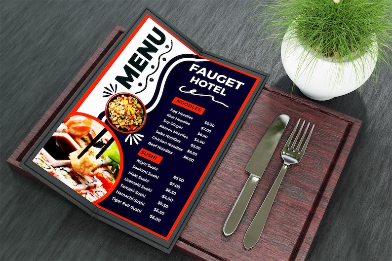Restaurant Menu Template, Food Menu, Café Menu, Editable Menu, Canva ...