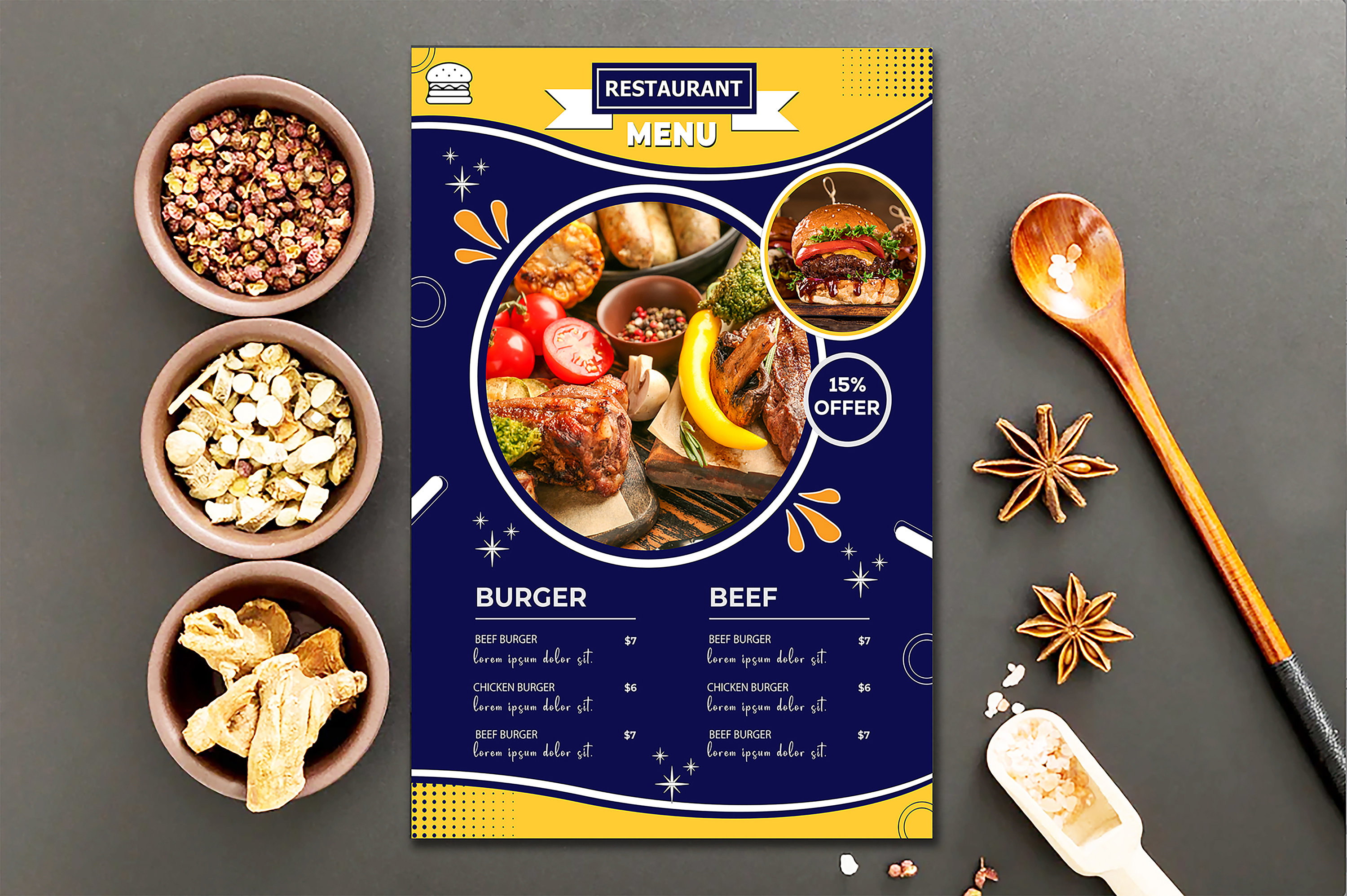 Modern Editable, Restaurant Menu Template,a4 Size Menu, Café Menu ...