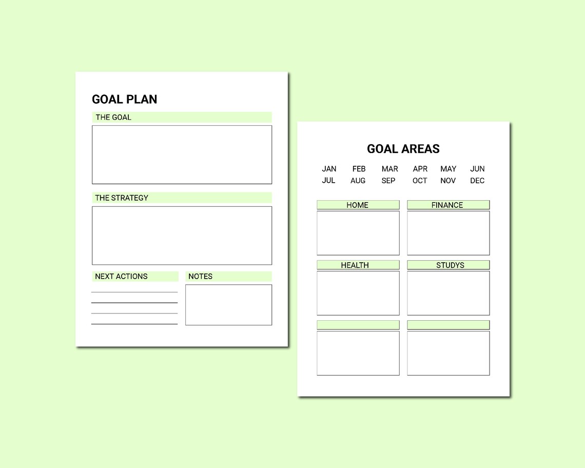Goal Planner Printable,habit Tracker, Monthly Goal Setting,yearly Goals ...