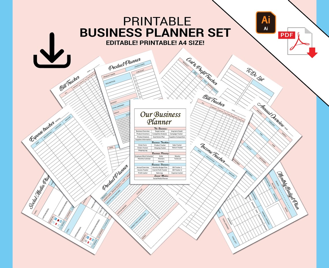 Business Planner Printable BUNDLE Business Organizer Small - Etsy