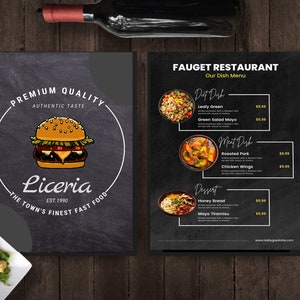 Food Editable Menu, Restaurant Menu Template,a4 Size Menu, Café Menu ...