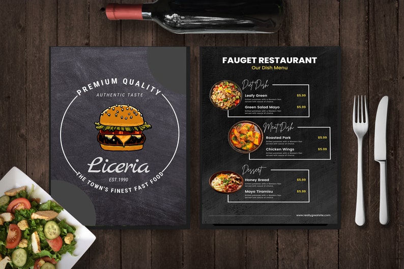 Food Editable Menu, Restaurant Menu Template,a4 Size Menu, Café Menu ...