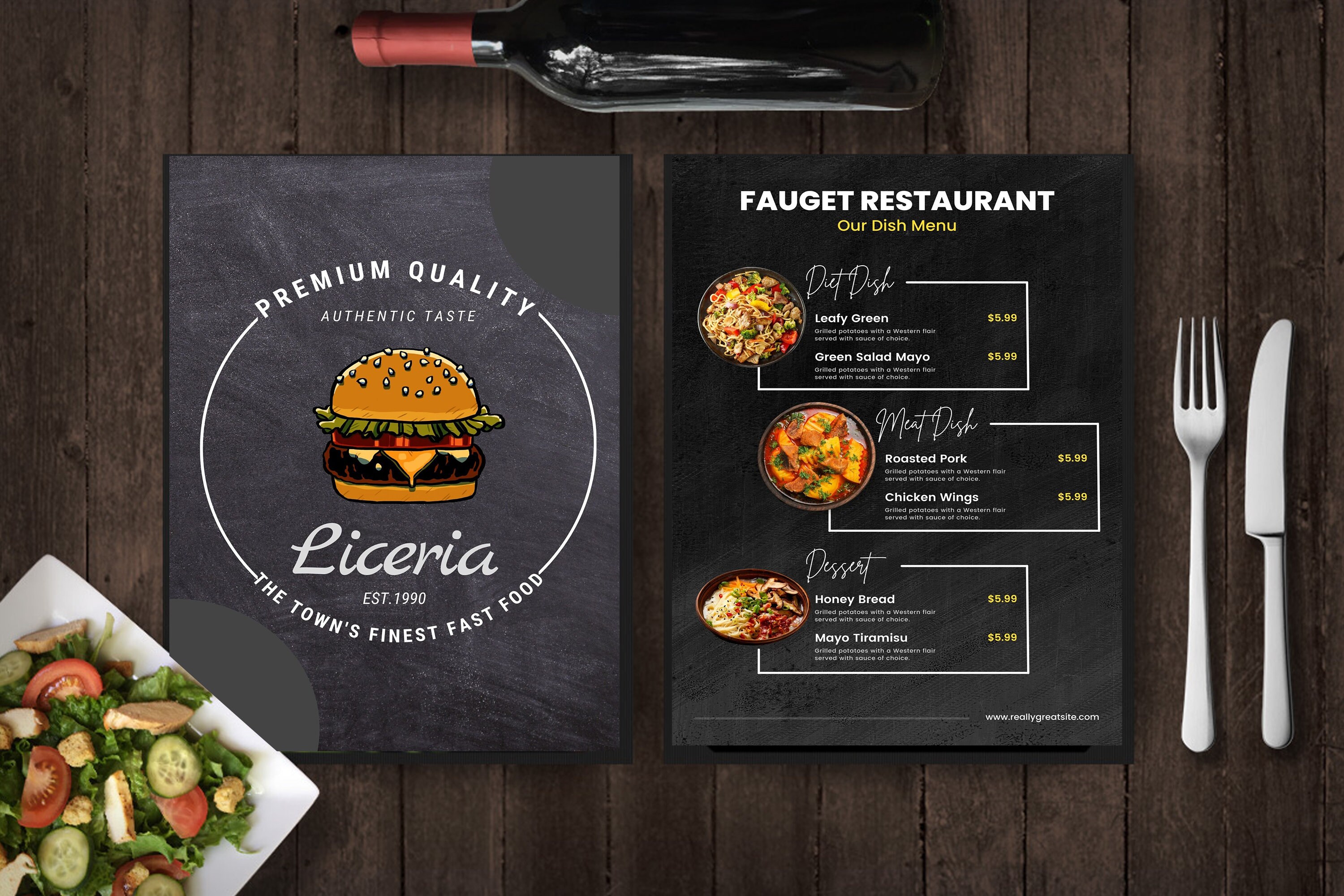 Food Editable Menu, Restaurant Menu Template,a4 Size Menu, Café Menu ...