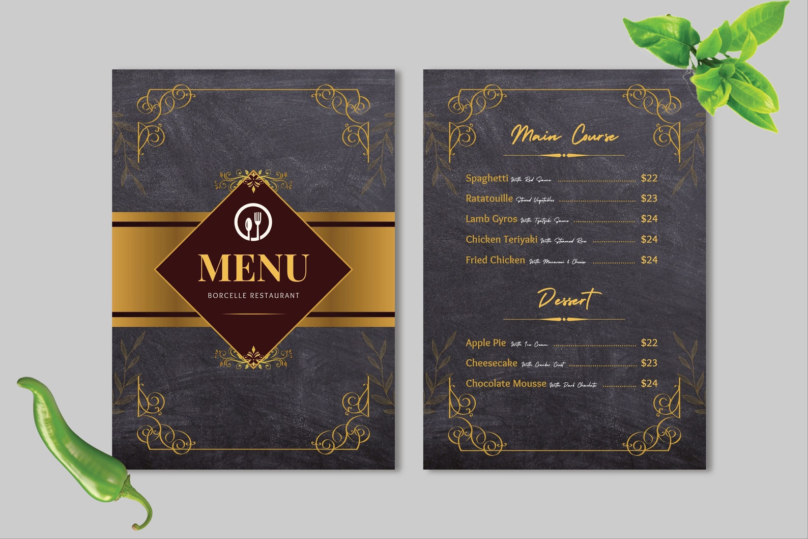 Food Editable Menu, Restaurant Menu Template,a4 Size Menu, Café Menu ...