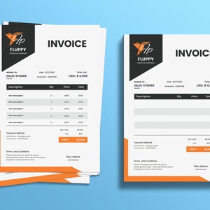 Custom Invoice Template, Order Form Invoice, Digital Invoice, Receipt ...
