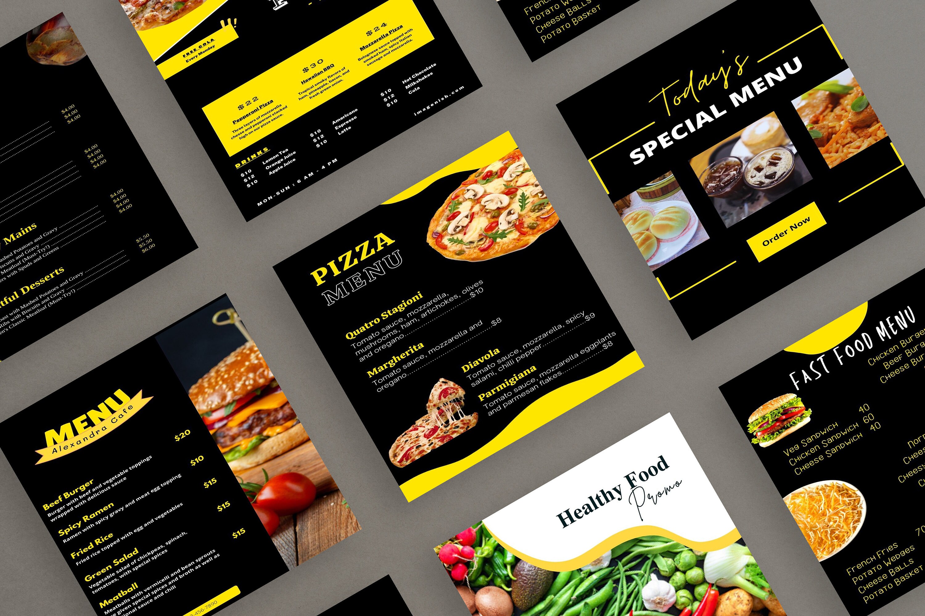 Food Menu Flyer Template,café Menu,restaurant Food Menu, Food & Drink ...