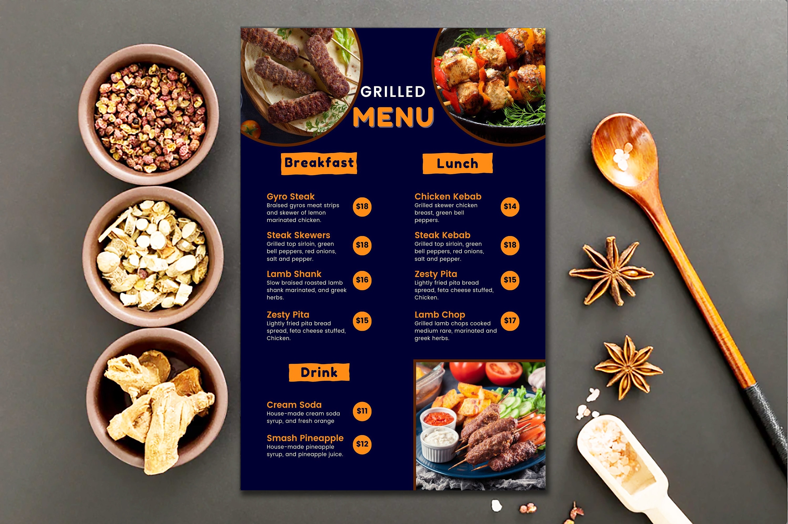 Digital Restaurant Menu Flyer Template,food Menu Template, Cafe Menu ...