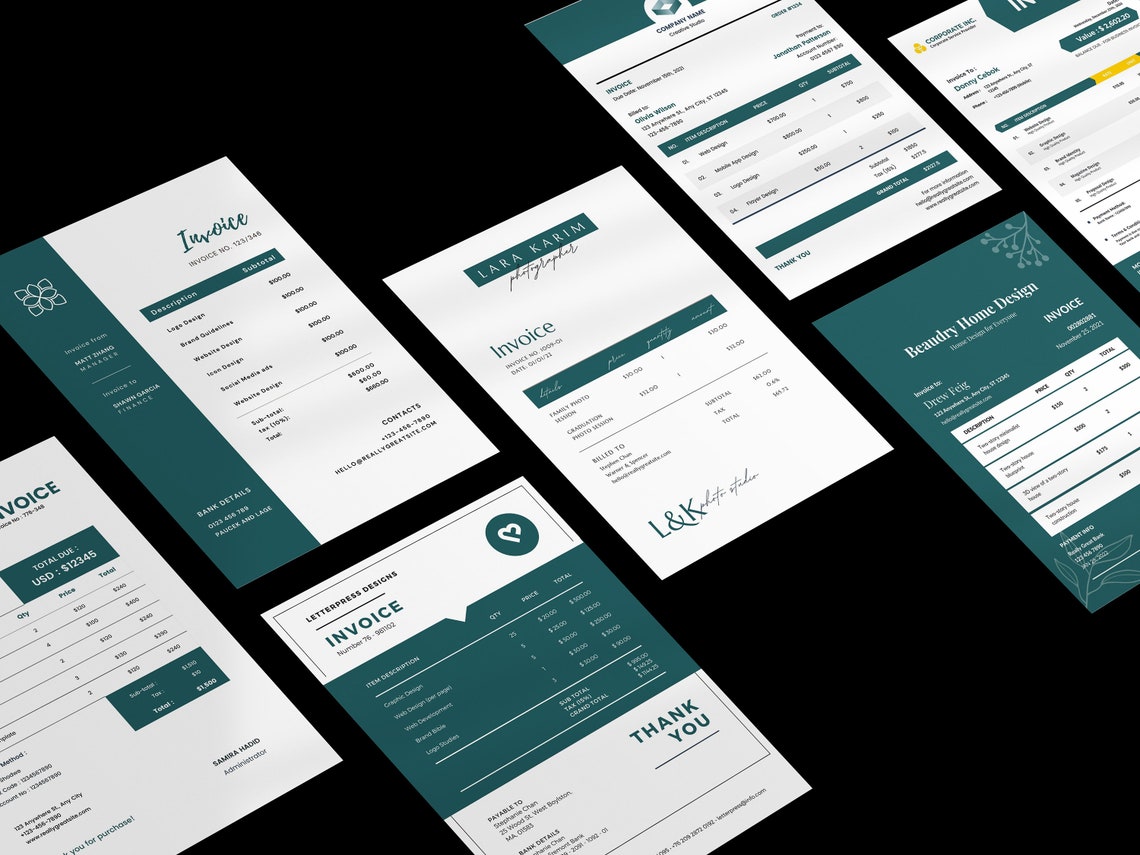 Modern Invoice Template Editable Invoice Printable Invoice - Etsy