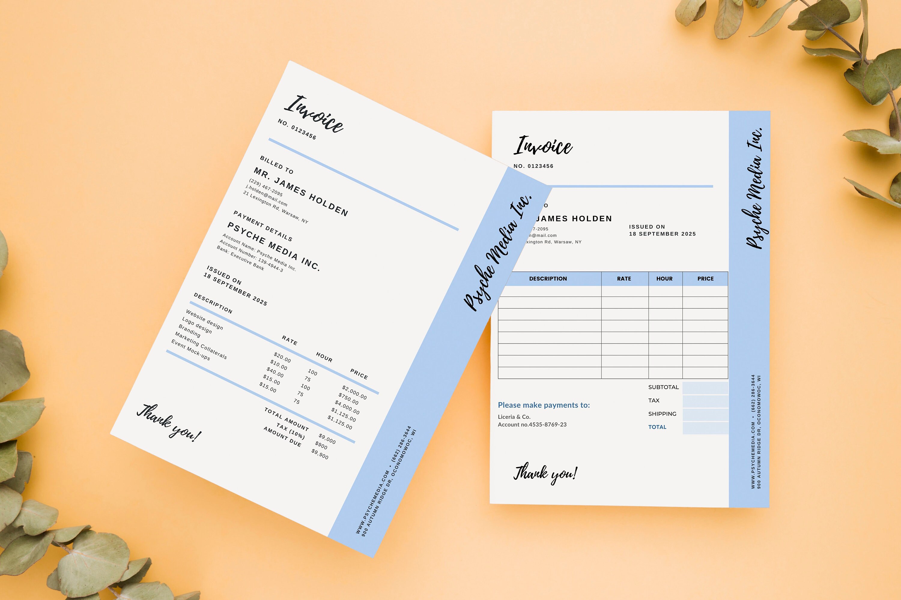 Digital Invoice Template | Printable Invoice | Custom Order Forms ...