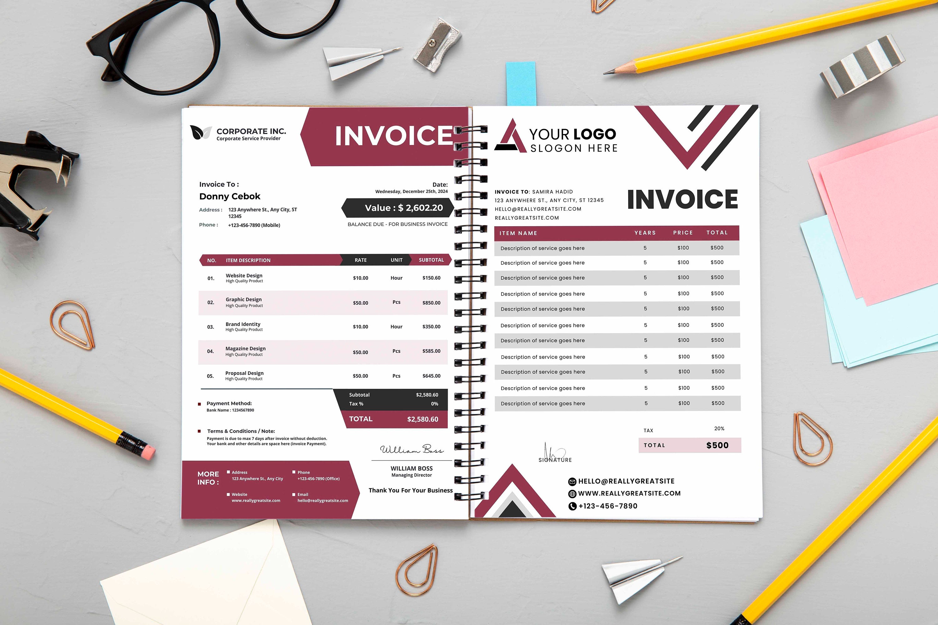 Modern Editable Invoice, Billing Form Template,business Invoice,receipt ...