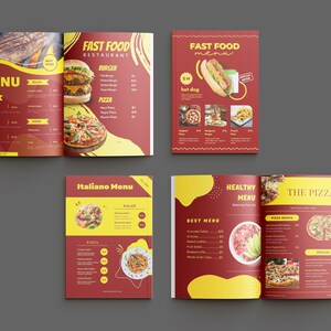 Restaurant Food Menu - Canva Food Menu Templates - Printable Restaurant ...