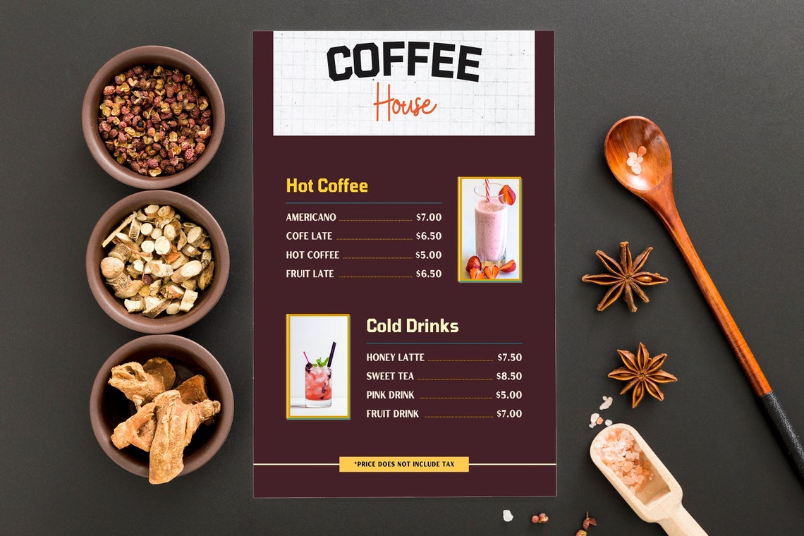 Food Menu Editablemenu Templaterestaurant Cafe Food | Etsy