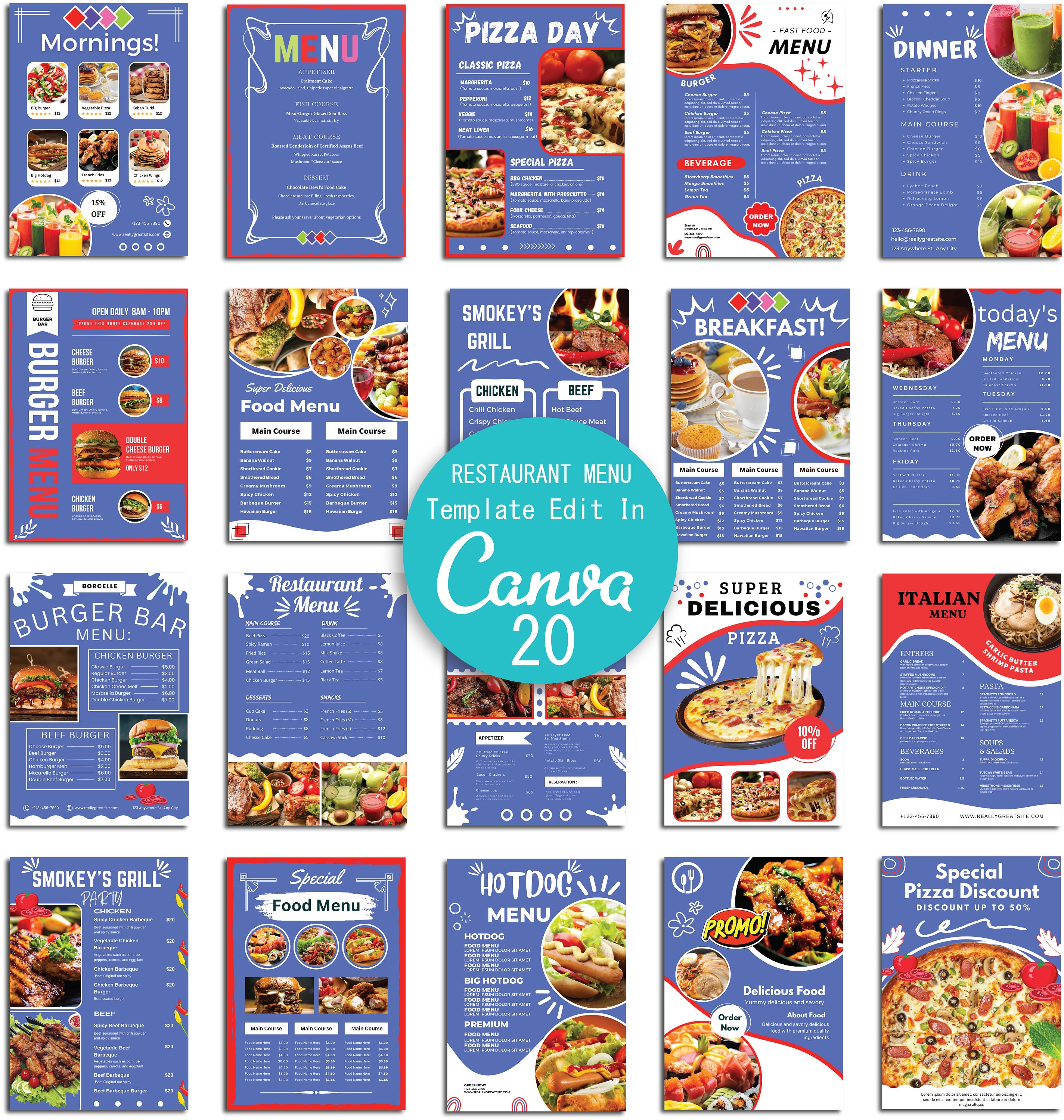 Modern Menu, Canva Editable Menu, Menu Design, Cafe Menu,trendy Menu ...
