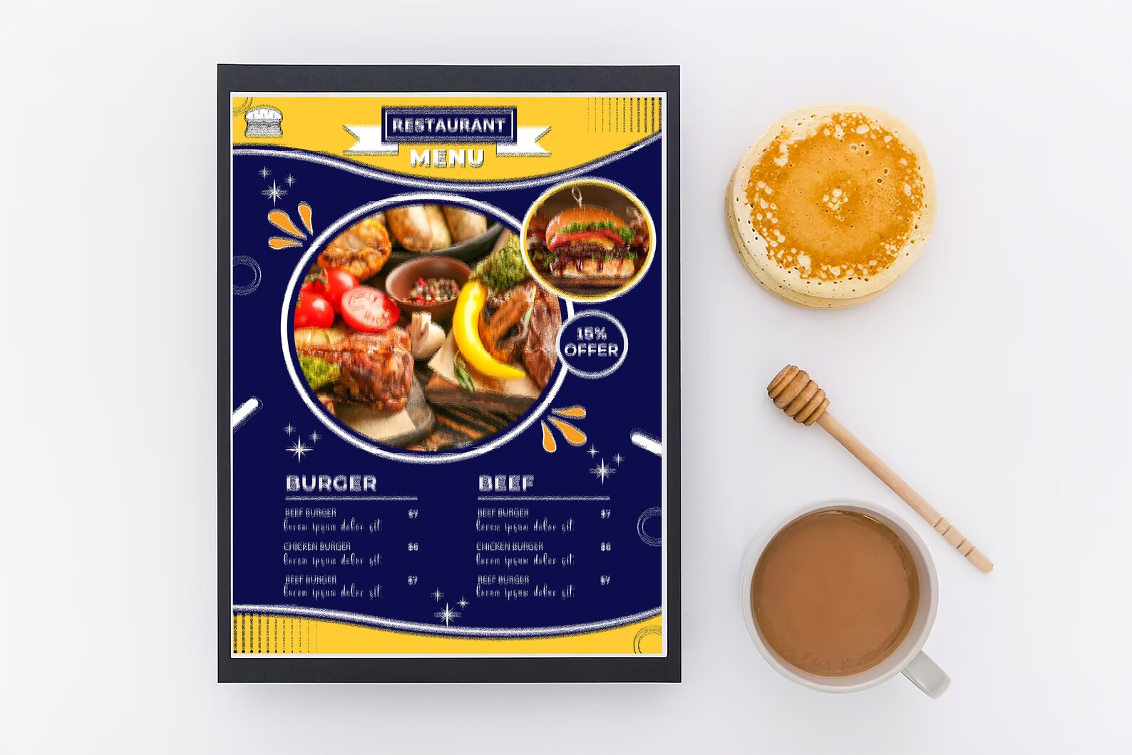 Modern Editable, Restaurant Menu Template,a4 Size Menu, Café Menu ...