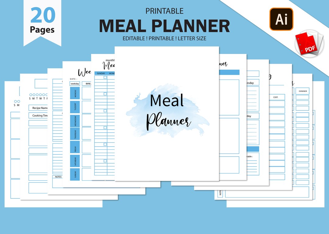 Meal Planner Set | Meal Planner Bundle | Weekly Food Diary Bundle ...