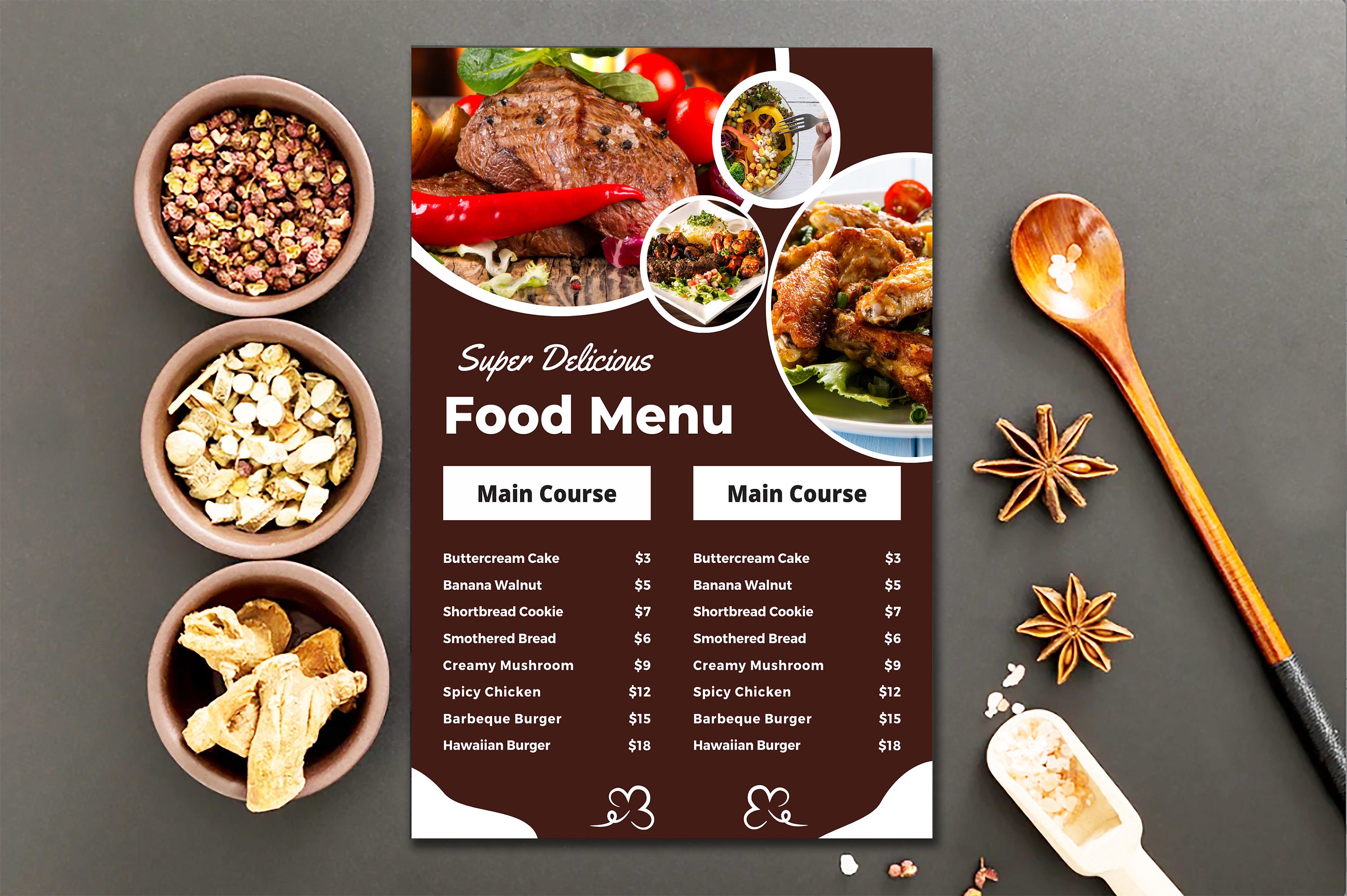 Editable Menu Template,cafe Menu,trendy Menu, Canva Editable Menu, Menu ...