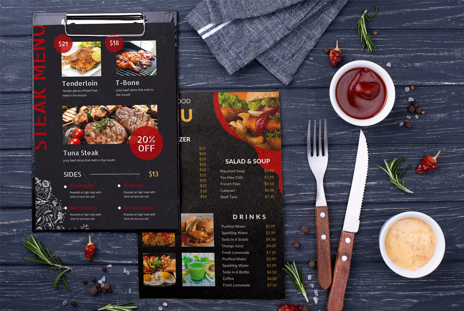 Editable Restaurant Food Menu - Elegant Restaurant Menu - Simple Menu ...