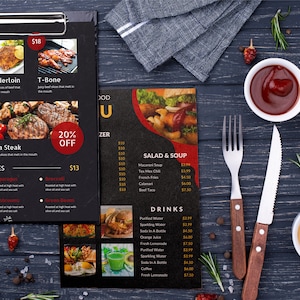 Editable Restaurant Food Menu Elegant Restaurant (Download Now) - Etsy